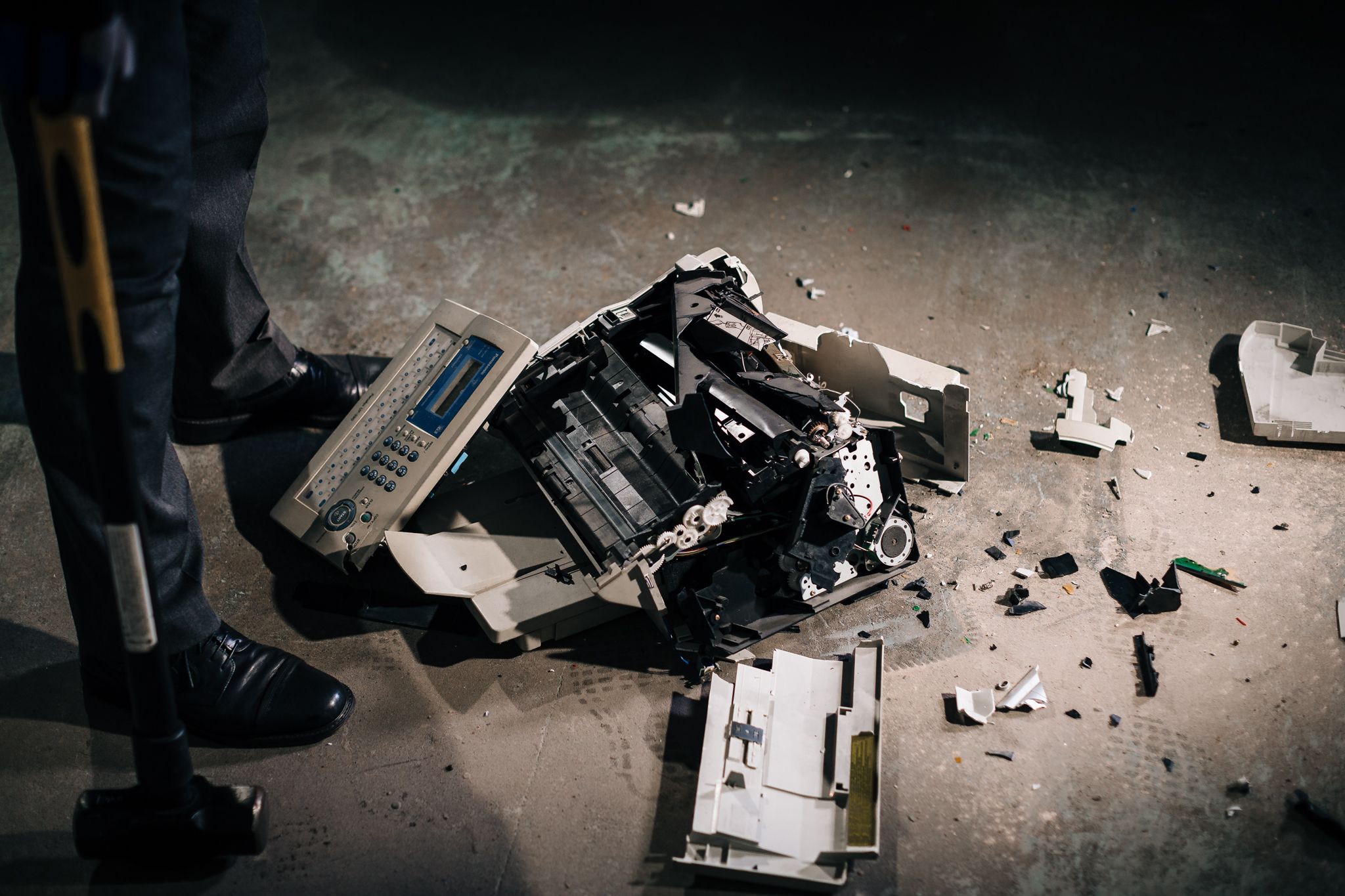 Why have we been smashing up phones and fax machines?